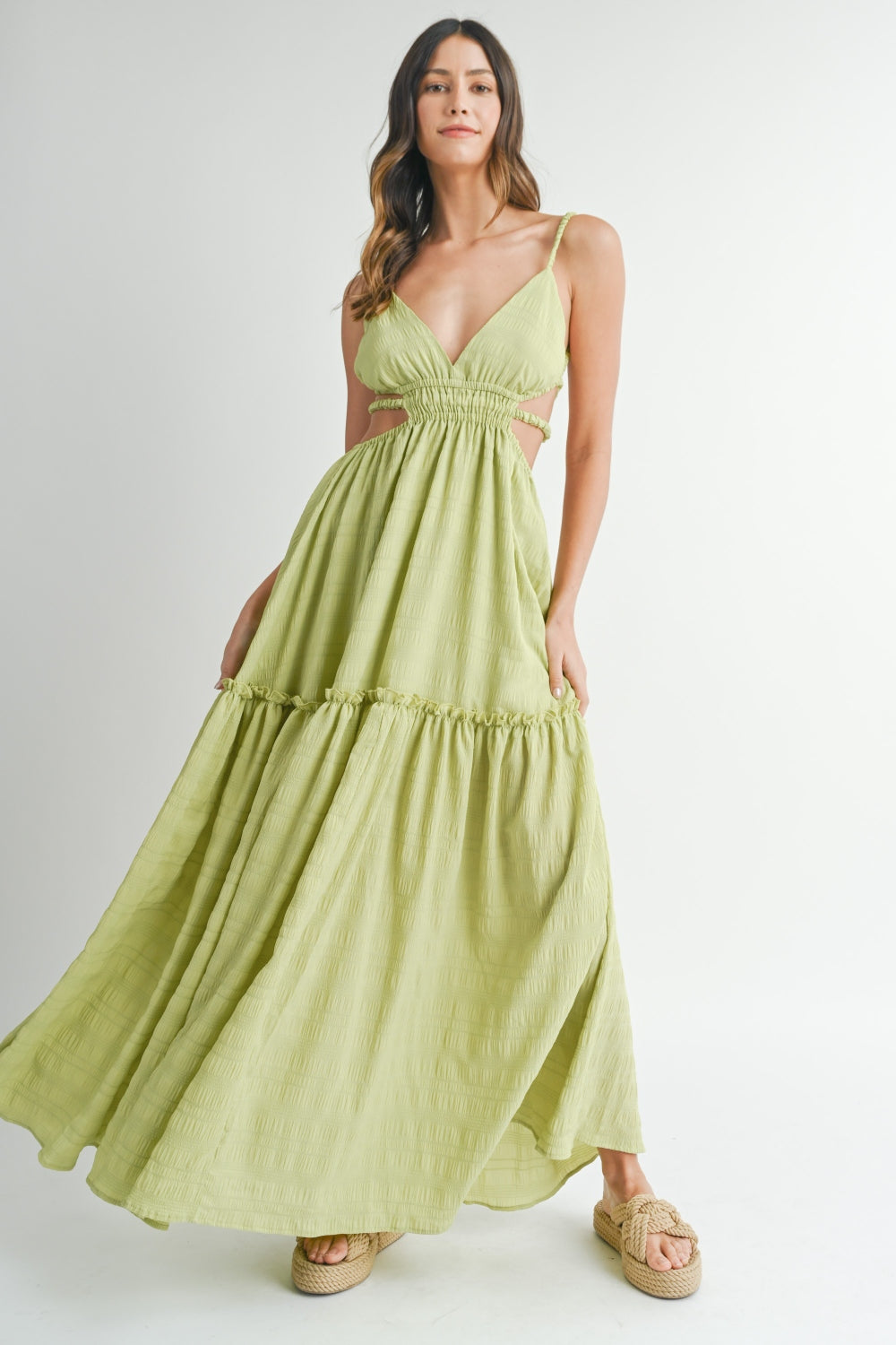 MABLE Cutout Waist Backless Maxi Dress | Elegant Statement Piece